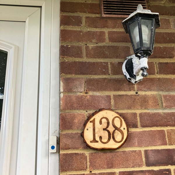 Small House Numbers, Wooden Number Plaques, Engraved Wooden Number ...