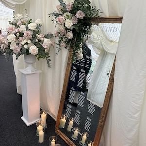Mirror Wedding Table Plan Mirror Seating Chart Full Length Vinyl Decals ...