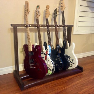 Leather & Wood Upright Custom Guitar Rack Guitar Stand - Etsy