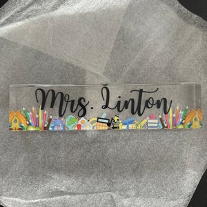 Custom Teacher Desk Plaque, Teacher Desk Name Plate, Desk Accessory for ...