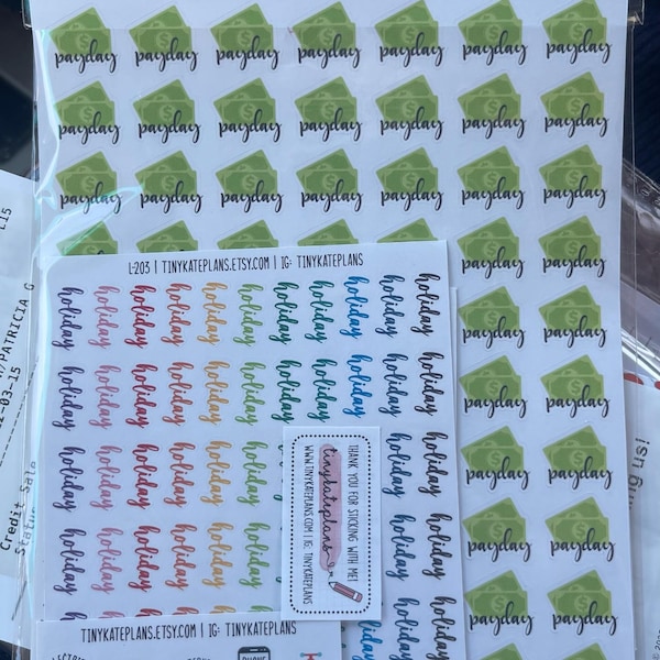 12 Red & Pink Sticky Note Planner Stickers, Notepad Planner Sticker ...