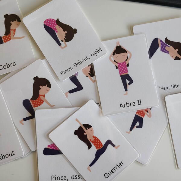 KIDS YOGA • 16 Montessori Cards • Flash Cards Nomenclature Flashcards ...