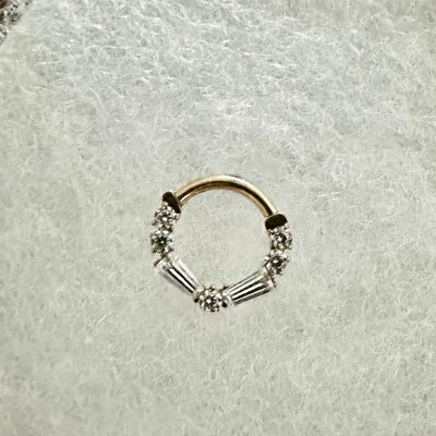 16G Daith Earring Titanium Clicker 8mm/10mm CZ Crystal Daith Jewelry ...