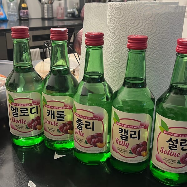 Set of 6 Personalized Soju Bottle Label Customize Best Friend Gift in ...