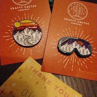 Mountain Sunset Adventure Enamel Pin - Etsy