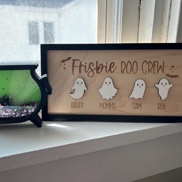Boo Crew Sign-halloween Family Sign-halloween Decor-ghost-family Sign ...