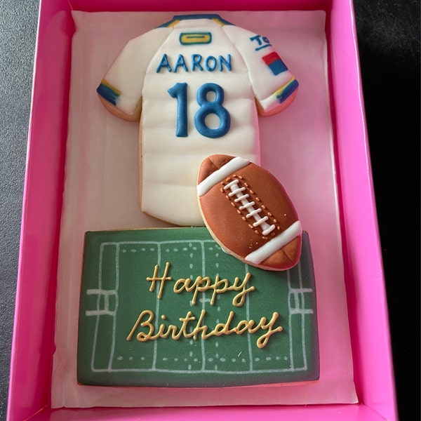 Personalised Football Fan Birthday Biscuits, Gift for Football Fan ...