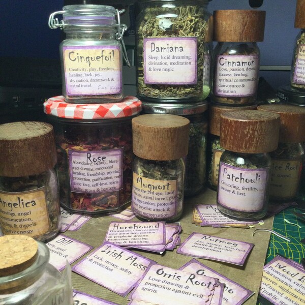 HERBAL Apothecary & Spell Jar Labels for Witches. Wiccans, Pagans ...