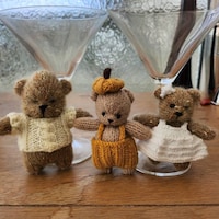 2 Cinnamon Teddy Bears Knitting PATTERN, Knitted Animal Toy 12 and 18cm ...