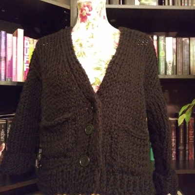 Knitting Pattern Button knit up Cardigan Perfect for Beginners - Etsy