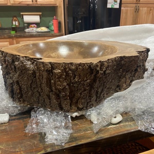 Tree Trunk Log Home Rustic Bathroom Vessel Sink - Etsy