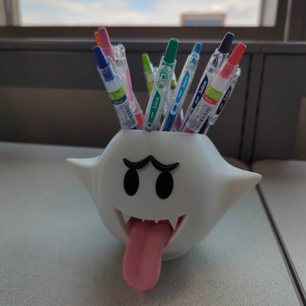 Mario Inspired Boo Pen Holder, Boo Utensil Holder, Super Mario Office ...