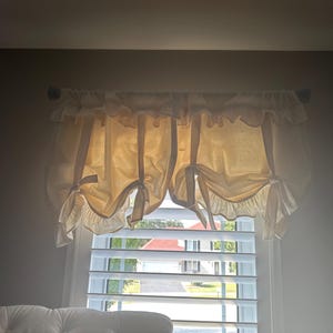 Cottage Valance Natural Beige or White Cotton Country French Curtain ...