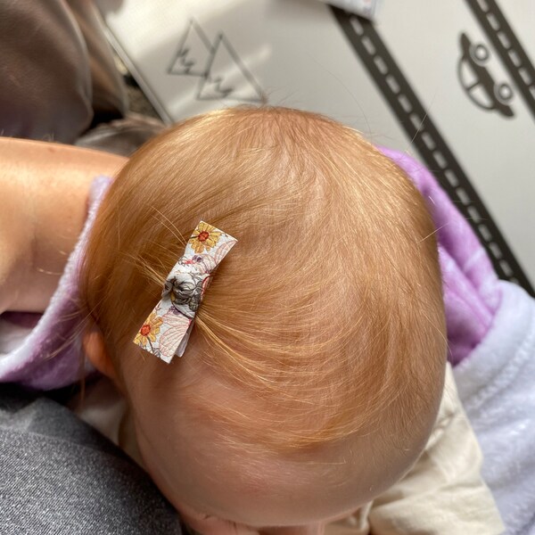 Small Knotted Velvet Barrettes, Baby Barrettes, Toddler Barrettes, Baby ...