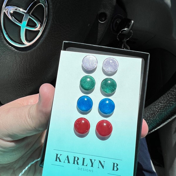 Build Your Own Four Pair Stud Earring Set - Colorful Dot Earrings ...