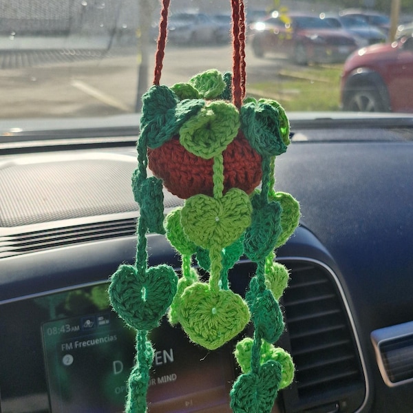 Crochet Plant Car Hanging PDF Pattern: Strawberry, Pothos - Etsy