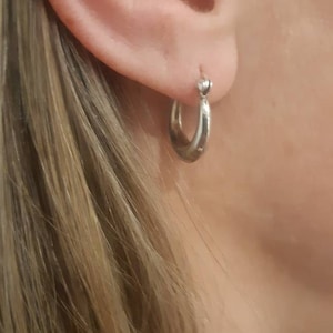Silver Square Creole Hoop Earrings / Chunky Hinged Creole - Etsy