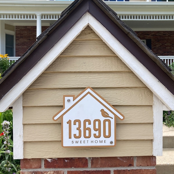 Illuminated House Sign Modern ,LED House Number, Vertical Address ...