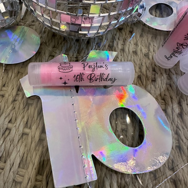 PERSONALIZED Tinted Lip Balms for Birthday Parties, Sweet Sixteen, Baby ...