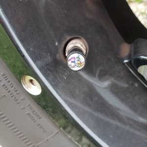 Cartoon Alien Weightlifting Ufo's Tire Valve Caps Black - Etsy