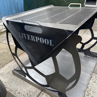 Fire Pit and BBQ Grill Football Team, Personalisation Large Size Gift ...
