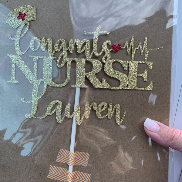 Congrats Nurse Cake Topper Custom Nurse Cake Topper Graduation Topper ...
