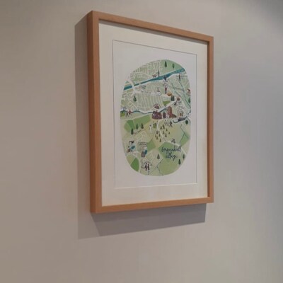 Denshaw Illustrated Map, A3 Art Print, Saddleworth Village Map ...