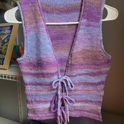 Tied & True Tank Knitting Pattern for Peplum Ruffle Tank Vest With Bows ...