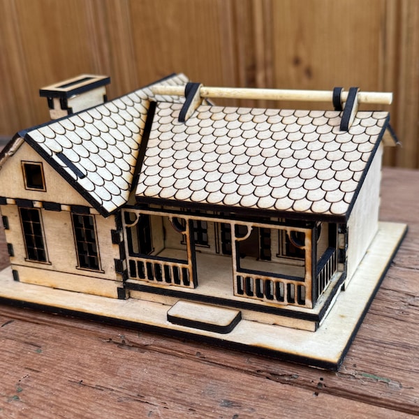 Laser Cut Wooden Country House DIGITAL PATTERN Ai Plt Rld Dxf - Etsy