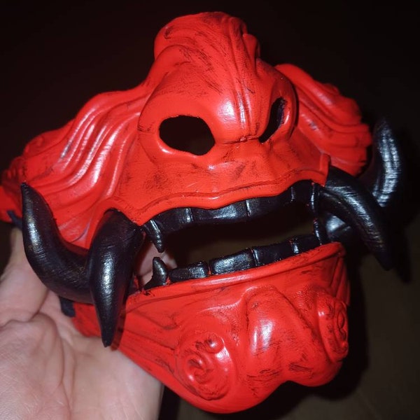 Tengu Half Face Wearable Cosplay Mask, Demon Hannya Samurai Mask ...