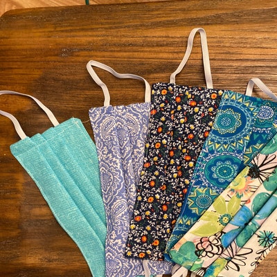 5 Pack Personal Face Mask Covering 100% Cotton Fabric Washable Reusable ...