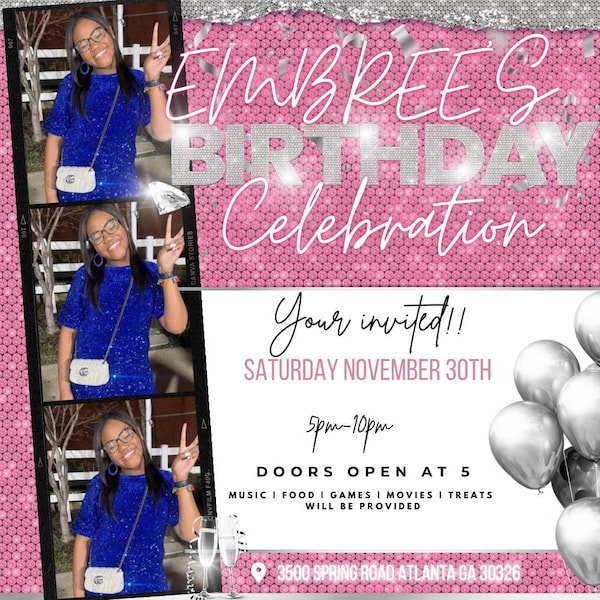 Birthday Flyer, Birthday Girl Invitation, Birthday Party Invitation ...