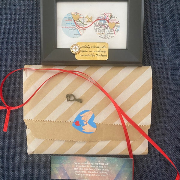 Long Distance Gift, Two Maps in One, Custom Map Gift, Maps in Frame ...