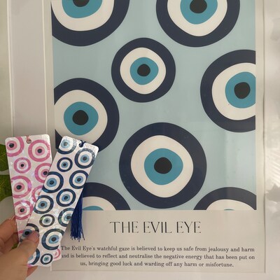 Pink Evil Eye Print Evil Eye Poster Pink Wall Art Greek Nazar Decor Evil Eye Pink Bedroom Poster ...