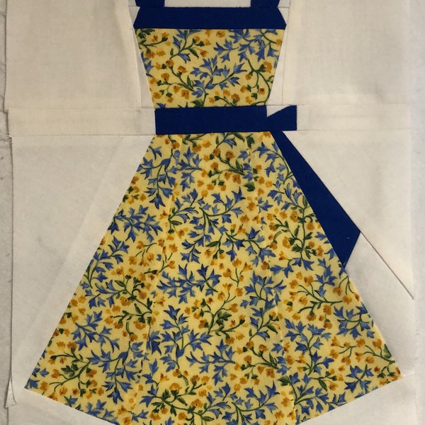 Vintage Dresses Quilt Block 2, Paper Piecing Pattern - Etsy