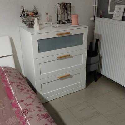 Boho Rod Drawer Pull , Dark Oak Rattan Handle, Wicker Drawer Pull ...