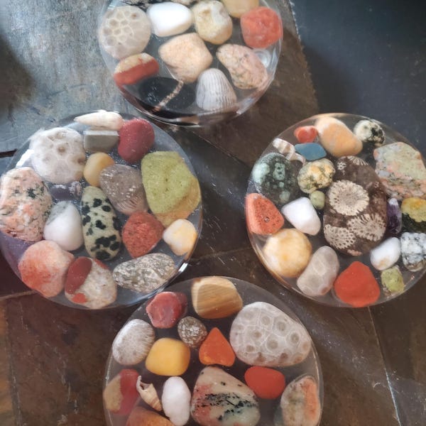 13" Rock Platter, Petoskey Stone, Puddingstone, Rock Home Decor, Table ...