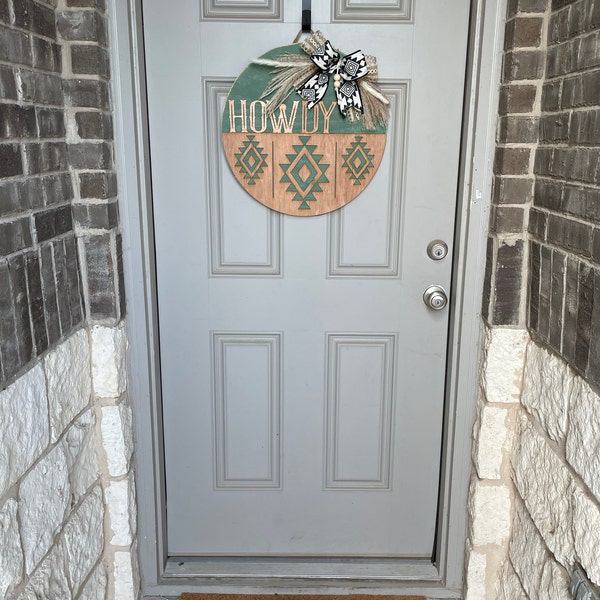Western Front Door Decor | Western Wreath | Aztec | Steer | Western ...