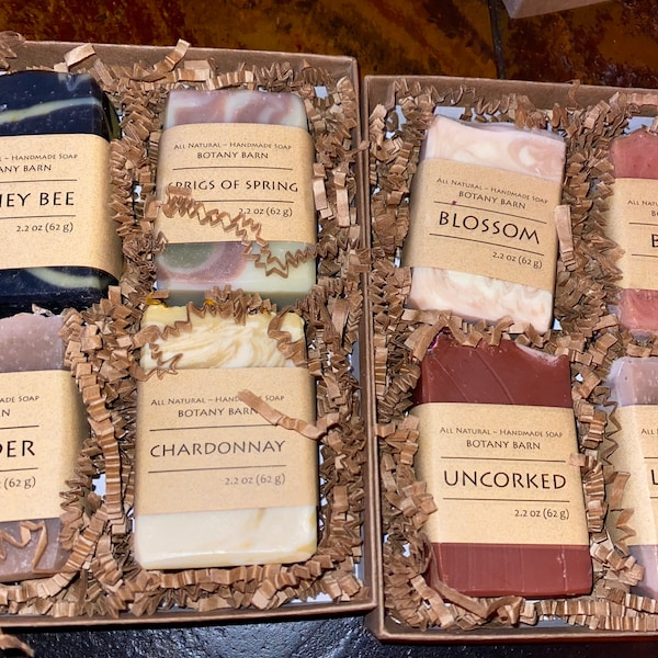 4 Small Soap Gift Set of Organic Handmade Soaps, Four Half Soap Variety ...