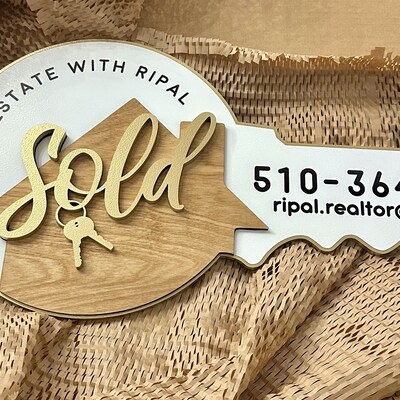 Round Sold Sign, Realtor Closing Custom, Sold Real Estate Sign, Closing ...