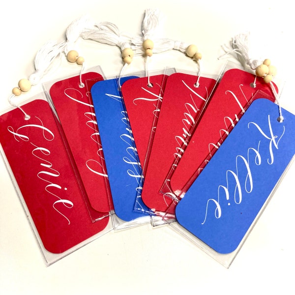 Personalized Bookmarks, Calligraphy Bookmarks, Custom Tassel Bookmarks ...