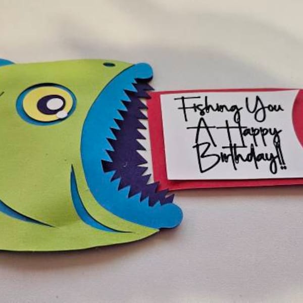 Fishing Birthday Card Template, Fish Birthday Card, Birthday Card ...