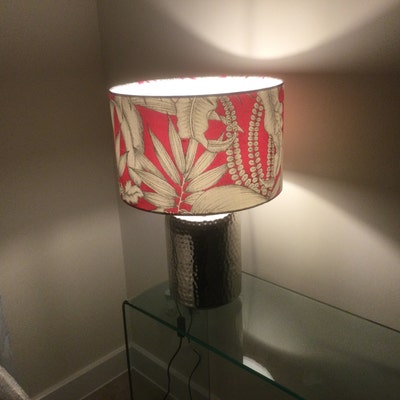 Pink Lampshade Hot Pink Tropical 20cm 25cm 30cm 40cm Drum Lamp Shade ...
