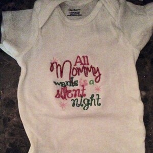 Christmas Embroidery Design All Mommy Wants is a Silent Night - Etsy