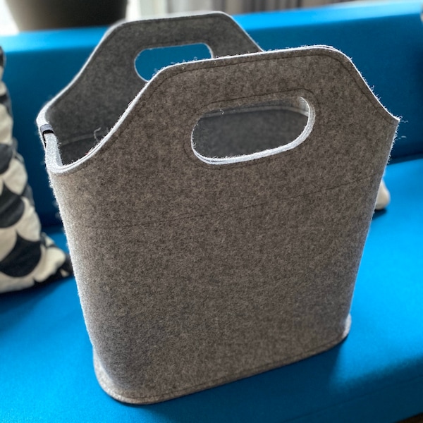 Medium Size / Custom-made Felt Storage Basket / Storage Box for a Shelf ...