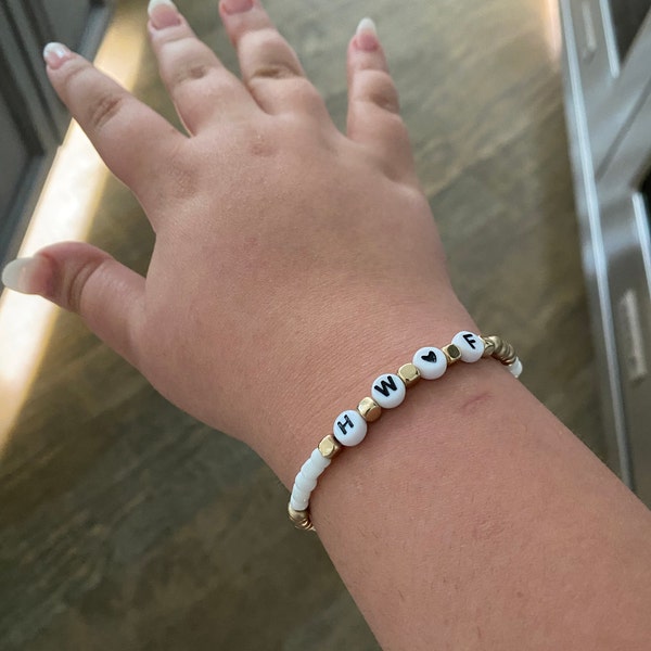 Hwlf Seed Bead Bracelet/ He Would Love First Bracelet With Heart ...