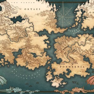 Dark Fantasy USA Map Map of American State Capitals, Fantasy America ...