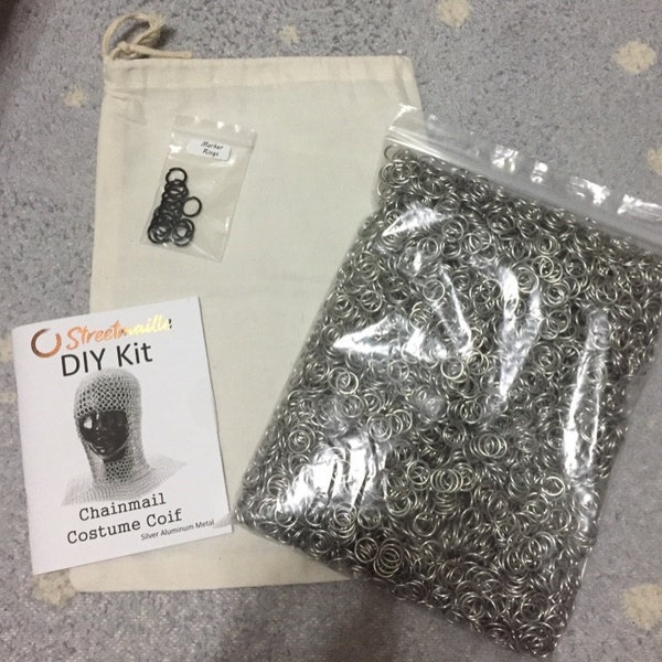 DIY Chainmail Coif Kit - Medieval Knight Hood Costume Armor Craft ...