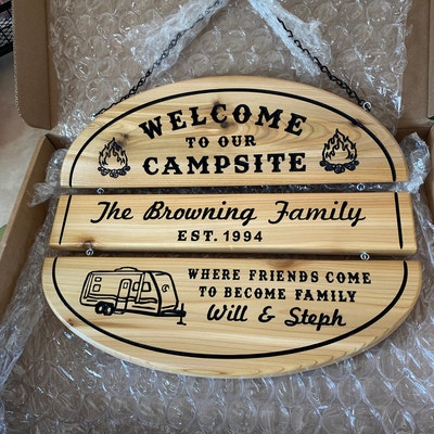 3 Piece Customizable Camping Sign Camper Sign Campsite Sign RV Sign ...