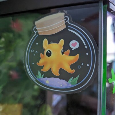 Baby Dumbo Octopus in a Bottle Clear Waterproof Vinyl Sticker - Etsy